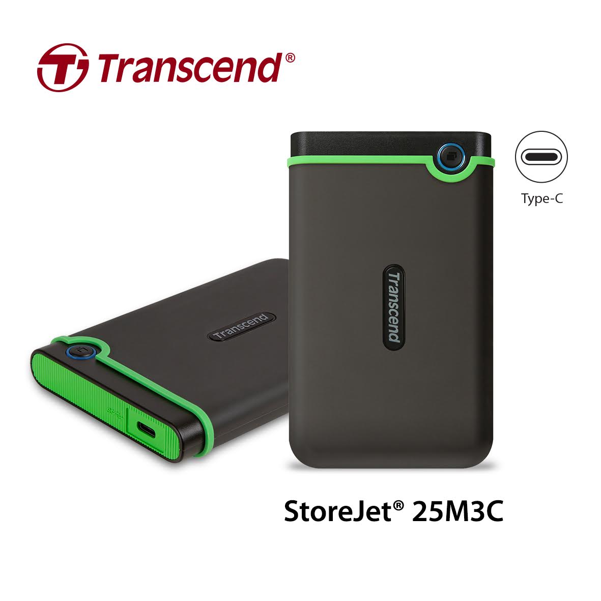 Transcend เปิดตัวฮาร์ดดิสก์กันกระแทกความจุ 2 TB แบบ USB Type-C (USB 3.1 ...