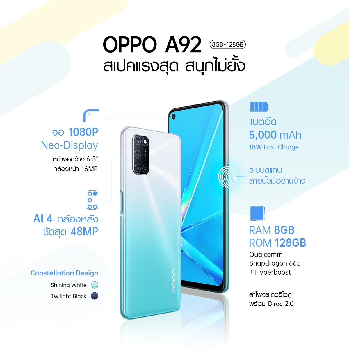 ยอดขายอันดับ 1!! OPPO A92 กระแสแรงไม่มีตก เปิดขายแล้ววันแรกในราคา 8,999 ...