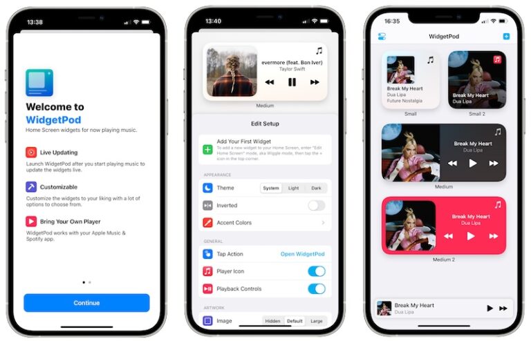 WidgetPod แอพวิดเจ็ต Now Playing สำหรับ iOS ใช้ได้กับ Apple Music และ Spotify – Flashfly Dot Net