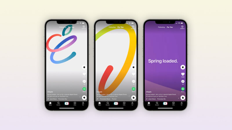 Apple ทำคลิปโปรโมทงาน Spring Loaded บน TikTok งานจะมีในวันที่ 20 เมษายน ...