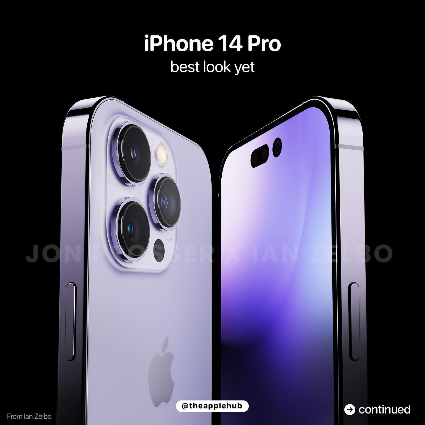 ชมภาพเรนเดอร์ iPhone 14 Pro ชุดใหม่ หน้าจอเจาะรูรูปแคปซูลยา+วงกลม หน้า ...