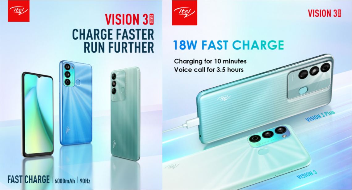 เปิดตัว itel Vision 3 และ Vision 3 Plus สมาร์ตโฟนชาร์ตเร็วใหม่ล่าสุด ...