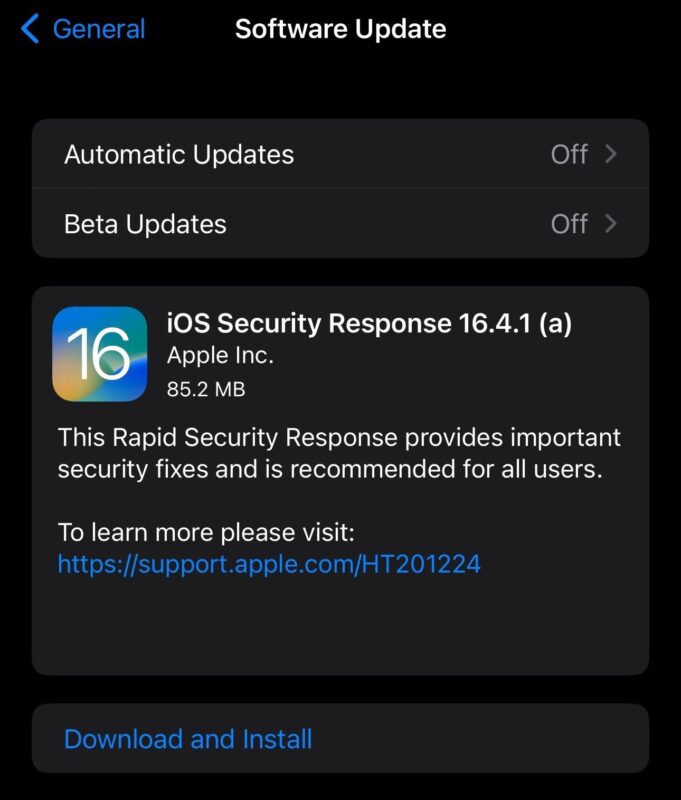 Apple ปล่อยอัพเดท Rapid Security Response ไฟล์ขนาดเล็กโหลดไว สำหรับ ...