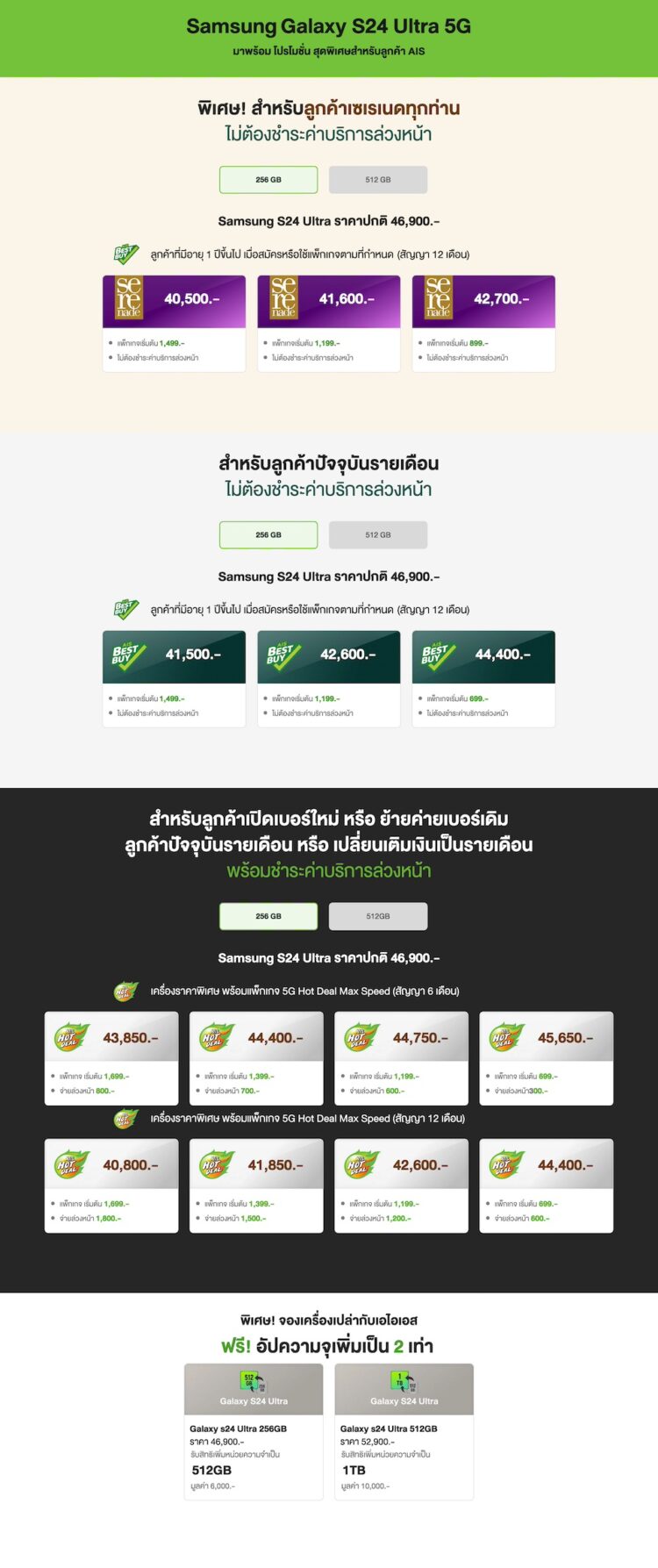 รวมโปรโมชัน Samsung Galaxy S24 Series จากผู้ให้บริการ AIS, Dtac และ True ให้ส่วนลดหนักมาก ...