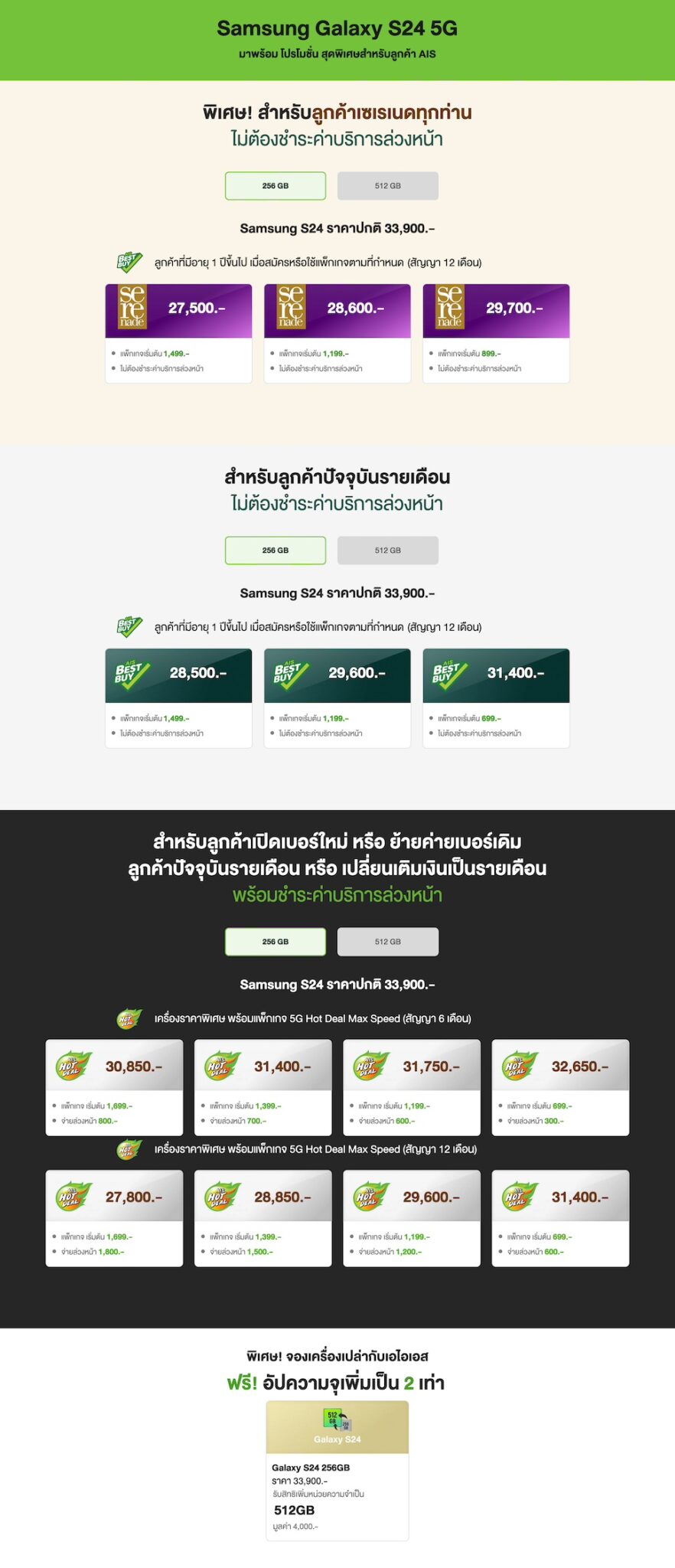 รวมโปรโมชัน Samsung Galaxy S24 Series จากผู้ให้บริการ AIS, Dtac และ True ให้ส่วนลดหนักมาก ...